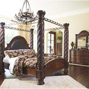 Signature Design by Ashley North Shore Ornate 9 Drawer Dresser with Marble Inlay Top, Dark Brown