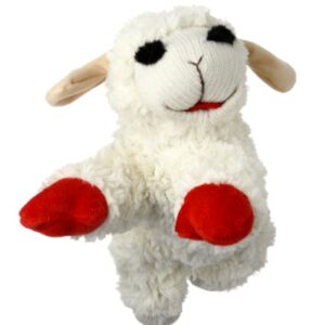 Multipet Plush Dog Toy, Lambchop, 10", White/Tan, Small