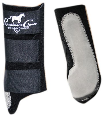 Professional's Choice Equine Easy-Fit Front Leg Splint Boot | Hook & Loop Closure | Sold in Pairs | One Size Fits All | Black