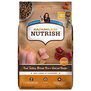 rachael ray nutrish dry dog food, turkey, brown rice & venison recipe for weight management, 26 pounds