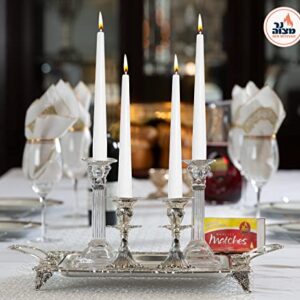 Classic White Taper Candles – 8 Inch – 30 Bulk Pack – for Shabbat, Dinner Tables, Restaurants, Ceremonies and Emergency - 7 Hour Burn Time