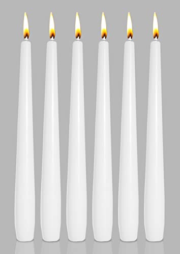 Classic White Taper Candles – 8 Inch – 30 Bulk Pack – for Shabbat, Dinner Tables, Restaurants, Ceremonies and Emergency - 7 Hour Burn Time