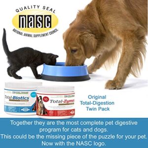 Twin Pack - Probiotics and Digestive Enzymes for dogs and cats one Total-Zymes and one Total-Biotics 8-Ounce