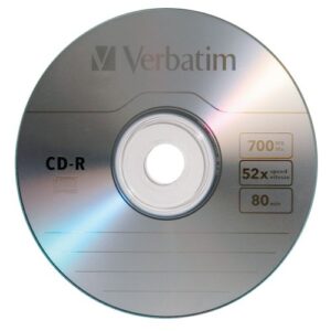 Verbatim CD-R Blank Discs 700MB 80 Minutes 52X Recordable Disc for Data and Music - 100pk Spindle Frustration Free Packaging,Blue