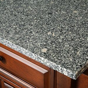 Crosley Furniture Alexandria Kitchen Island with Solid Grey Granite Top, Classic Cherry