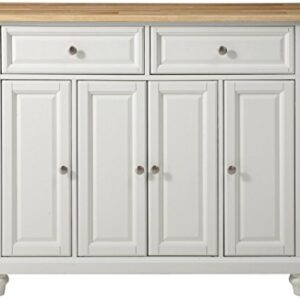 Crosley Furniture Cambridge Kitchen Island with Natural Wood Top - White