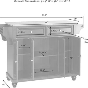 Crosley Furniture Cambridge Kitchen Island with Natural Wood Top - White