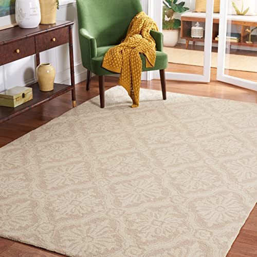 SAFAVIEH Easy Care Collection 3' x 5' Cream EZC122B Hand-Hooked Trellis Area Rug