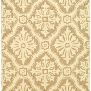 SAFAVIEH Easy Care Collection 3' x 5' Cream EZC122B Hand-Hooked Trellis Area Rug