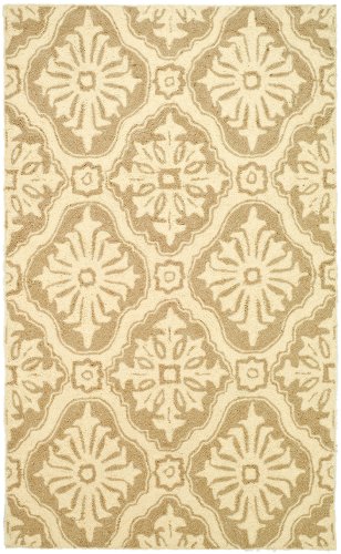 SAFAVIEH Easy Care Collection 3' x 5' Cream EZC122B Hand-Hooked Trellis Area Rug