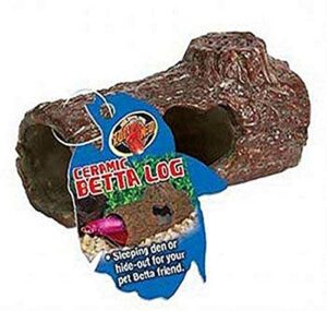 zoo med laboratories azmfa50 sinking ceramic betta log 4.25 inche