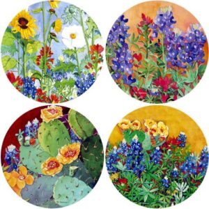 texas wildflowers absorbent coasters