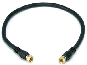 monoprice rg6 quad shield cl2 coaxial cable with f type connector for television, 1.5ft