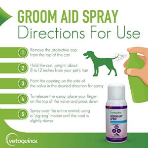 Vetoquinol Groom-Aid Detangler & Deodorizer Spray for Dogs & Cats, 7oz