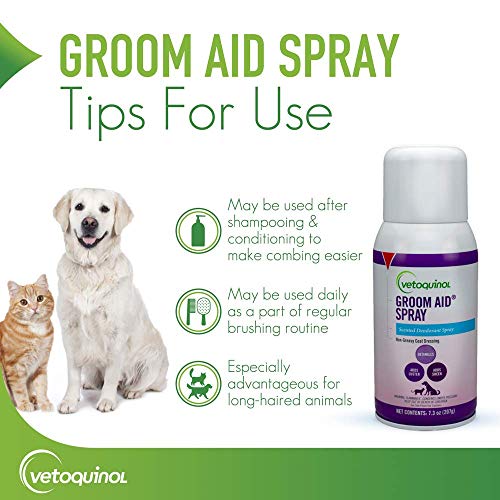 Vetoquinol Groom-Aid Detangler & Deodorizer Spray for Dogs & Cats, 7oz