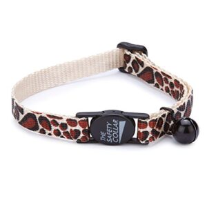 meow town giraffe-print nylon cat collar, 8–12 inch