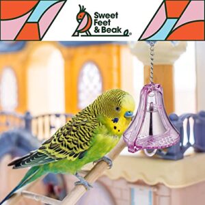 Sweet Feet and Beak Large Indestructibell - Perfect Cage Toy for Large Birds - Safe, Non-Toxic, Unbreakable, Easy to Install Bird Proof Cage Accessories