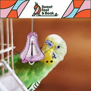 Sweet Feet and Beak Large Indestructibell - Perfect Cage Toy for Large Birds - Safe, Non-Toxic, Unbreakable, Easy to Install Bird Proof Cage Accessories