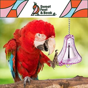 Sweet Feet and Beak Large Indestructibell - Perfect Cage Toy for Large Birds - Safe, Non-Toxic, Unbreakable, Easy to Install Bird Proof Cage Accessories