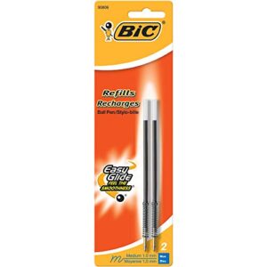 bic pen refill for wide body/velocity/clear click, medium point, pack of 2, blue - mrc21-b-blu