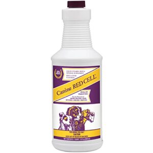 horse health canine red cell, liquid vitamin-iron-mineral supplement for hunting & field dogs, show dogs, senior dogs, pregnant dogs & puppies, 1 quart