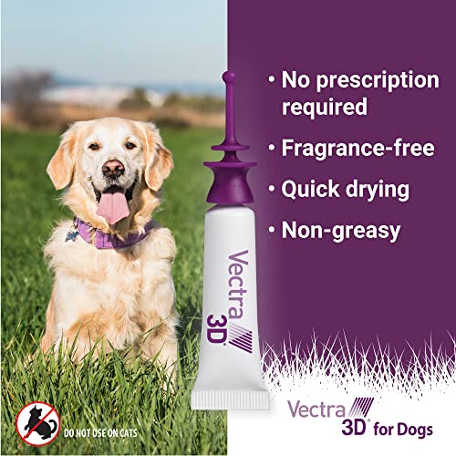 Vectra 3D for Dogs Flea, Tick & Mosquito Treatment & Prevention for Medium Dogs (21 – 55 lbs), 6 Month Supply