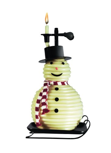 Candle by the Hour 100-Hour Snowman Candle, Eco-friendly Natural Beeswax with Cotton Wick,White