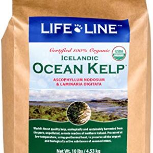 Life Line Pet Nutrition Organic Ocean Kelp Supplement for Skin & Coat, Digestion in Dogs & Cats,10lb, 20210