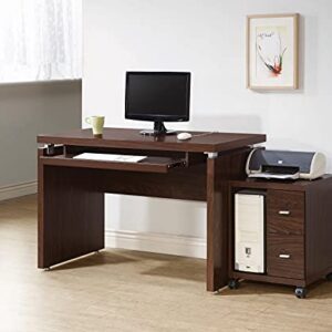 Coaster Furniture Coaster Contemporary Medium Oak Peel 2 Drawer Computer Stand 17.75" D x 17.75" W x 22.62" H 800832