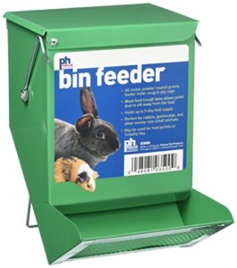 prevue pet products green metal small animal bin feeder 3500, 7 1/8 x 3 7/8"