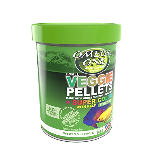 Omega One Super Color Veggie Kelp 3mm Floating Pellets, 3.5 oz Container