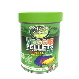 Omega One Super Color Veggie Kelp 3mm Floating Pellets, 3.5 oz Container