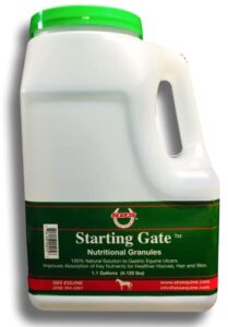 sbs equine starting gate granules for horses | horse calming supplement that prevents & reverses gastric equine ulcers | 1.1 gallon | 3 week supply