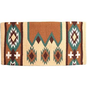 mustang nz wool laredo saddle blanket, tan/brown