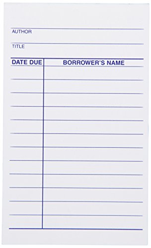 School Smart 1485890 Circulation Date Due Cards, 3 x 5 Inches, White, Pack of 500