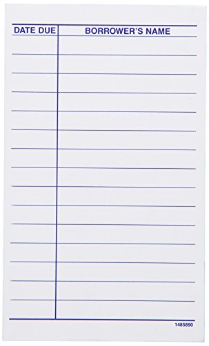 School Smart 1485890 Circulation Date Due Cards, 3 x 5 Inches, White, Pack of 500