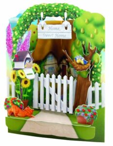 santoro interactive 3d swing greeting card, home sweet home