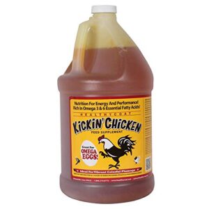 healthy coat kickin' chicken feed supplement: gallon. plumage, skin, molting, egg, immune system, energy