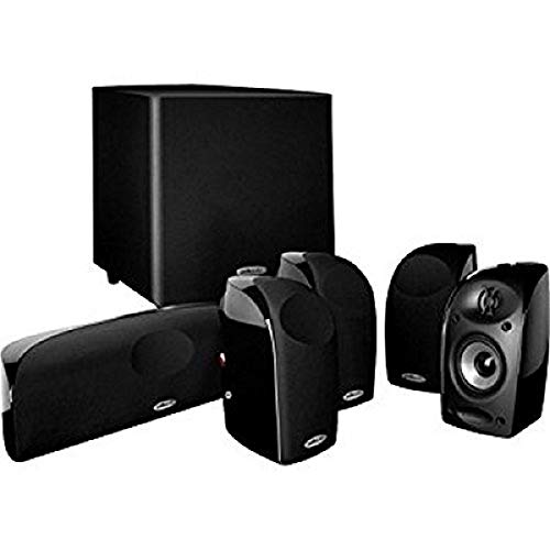 Polk Audio Blackstone TL1600 Compact Home Theater System, Total 6 Items - 4 TL1 Satellite Speakers, 1 Center Channel & an 8" Powered Subwoofer, Bass Port, Detachable Grilles Included