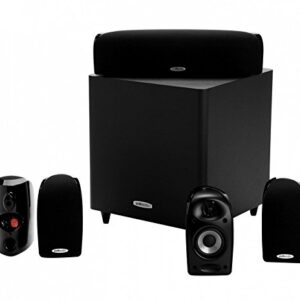 Polk Audio Blackstone TL1600 Compact Home Theater System, Total 6 Items - 4 TL1 Satellite Speakers, 1 Center Channel & an 8" Powered Subwoofer, Bass Port, Detachable Grilles Included