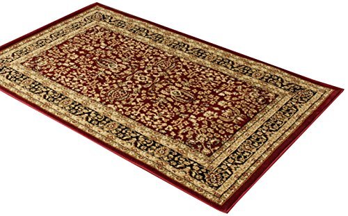 SAFAVIEH Lyndhurst Collection Area Rug - 9' x 12', Red & Black, Traditional Oriental Design, Non-Shedding & Easy Care, Ideal for High Traffic Areas in Living Room, Bedroom (LNH214A)