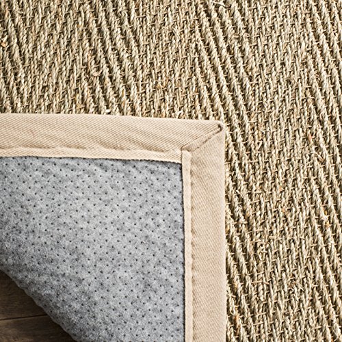 SAFAVIEH Natural Fiber Collection Accent Rug - 3' x 5', Natural & Beige, Border Herringbone Seagrass Design, Easy Care, Ideal for High Traffic Areas in Entryway, Living Room, Bedroom (NF115A)