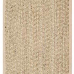 SAFAVIEH Natural Fiber Collection Accent Rug - 3' x 5', Natural & Beige, Border Herringbone Seagrass Design, Easy Care, Ideal for High Traffic Areas in Entryway, Living Room, Bedroom (NF115A)