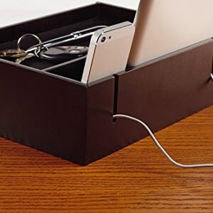 Massca Wood Phone Docking Station -Nightstand Organizer for Men - Multi-Device Valet Tray for Men - Nightstand Drawer Organizer Great for Your Wallet, Keys, Phones & Other Electronic Devices