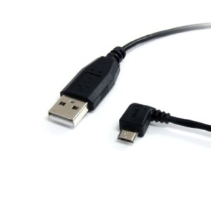 startech.com 3 ft / 91cm micro usb cable - a to left angle micro b - usb type a - 90 degree micro-usb type b (m) - black (uusbhaub3la)