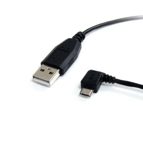 StarTech.com 3 ft / 91cm Micro USB Cable - A to Left Angle Micro B - USB Type A - 90 Degree Micro-USB Type B (M) - Black (UUSBHAUB3LA)