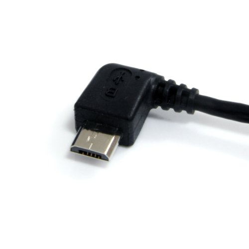 StarTech.com 3 ft / 91cm Micro USB Cable - A to Left Angle Micro B - USB Type A - 90 Degree Micro-USB Type B (M) - Black (UUSBHAUB3LA)