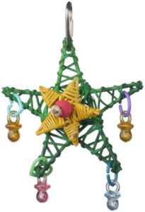 super bird creations 4-1/2 by 3-inch x-mas star bird toy, small