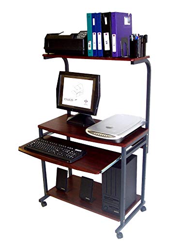 Compact Mobile Computer Desk w/ Printer Shlf; 18" D 32" W S7801