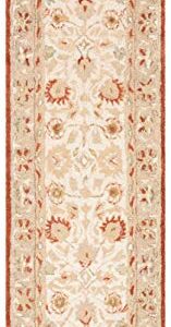 SAFAVIEH Anatolia Collection Runner Rug - 2'3" x 10', Beige & Rust, Handmade Traditional Oriental Wool, Ideal for High Traffic Areas in Living Room, Bedroom (AN512E)